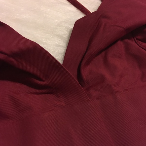 Intimates & Sleepwear | Burgundy Red Triangle Caged Cutout Bralette Bra ...